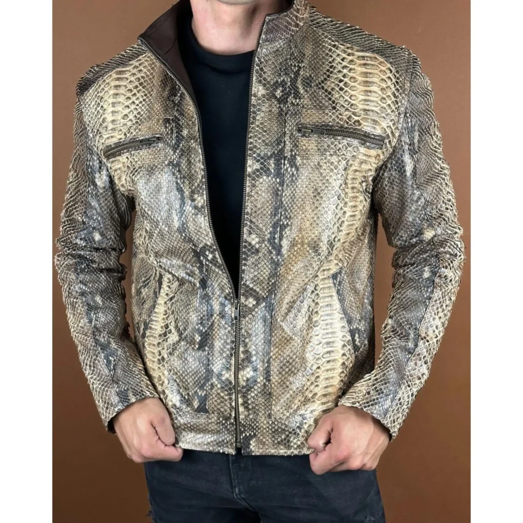 Python Leather Jacket for Men - Linux Leather