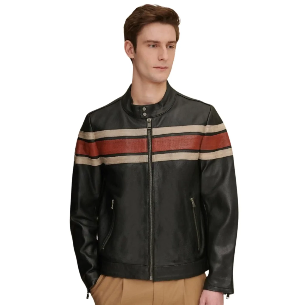 Hudson Heritage Striped Leather Jacket - Linux Leather